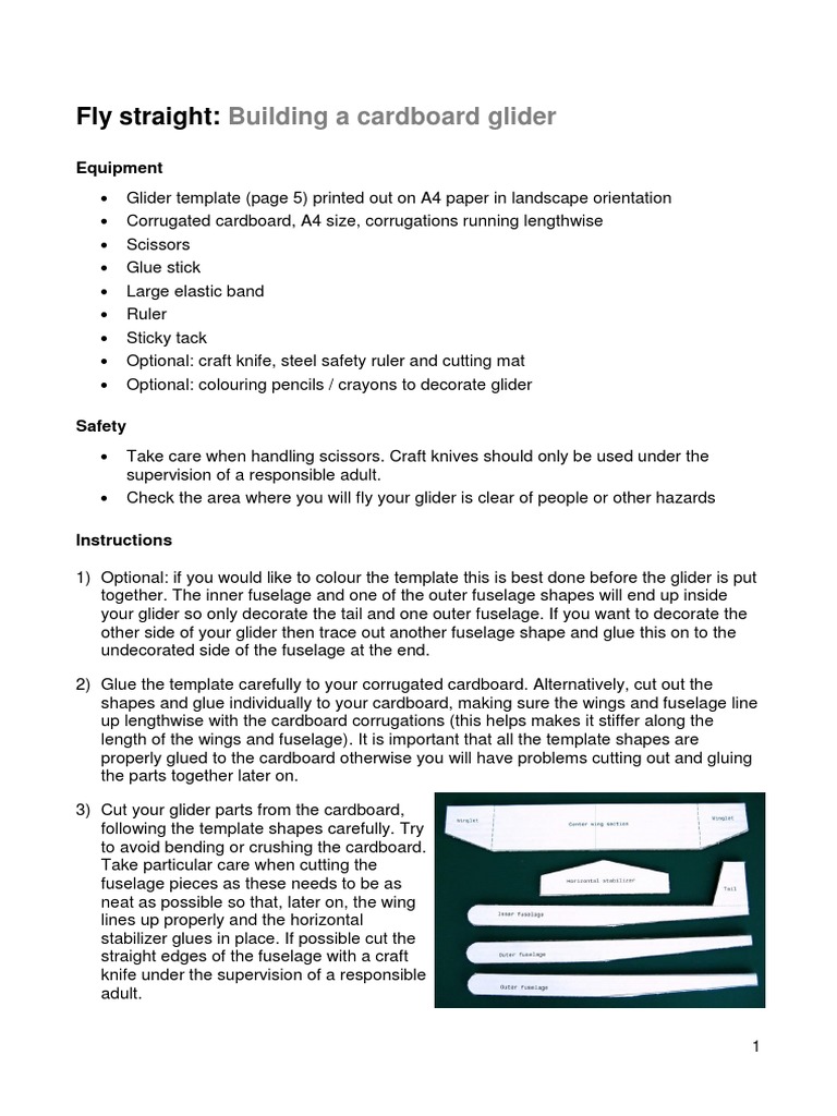 Cardboard Glider Building Guide | PDF | Glider (Sailplane) | Flight