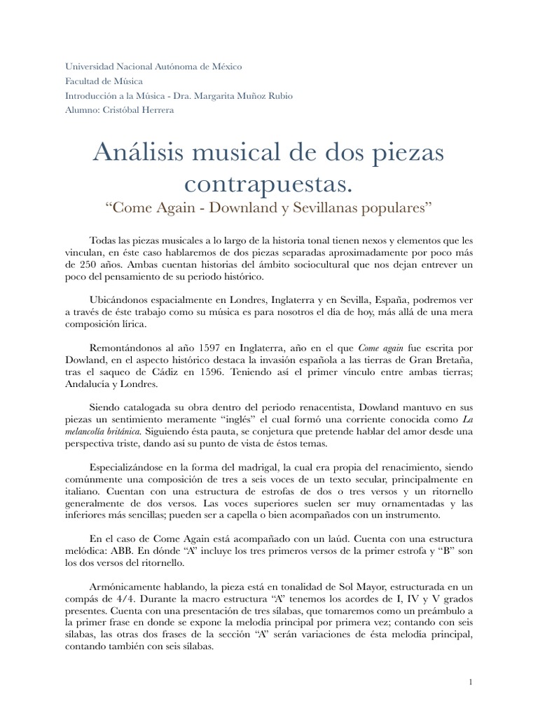 Ensayo de Análisis Musical | PDF | Acorde (Música) | Música clásica