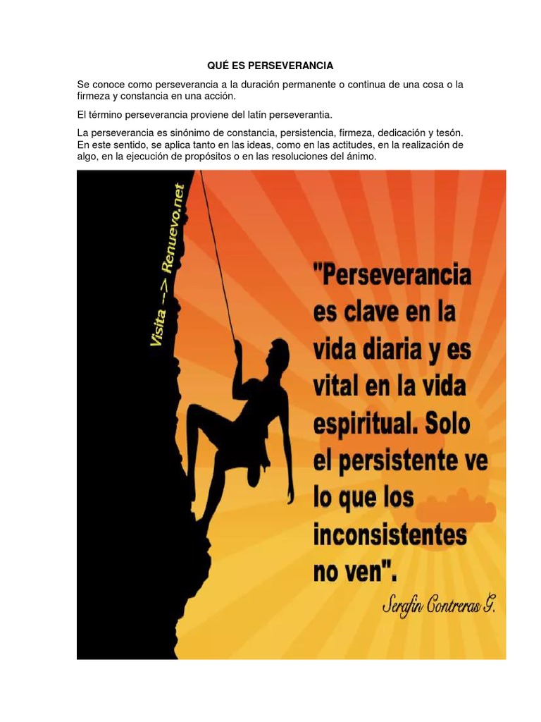 Qué Es Perseverancia | PDF