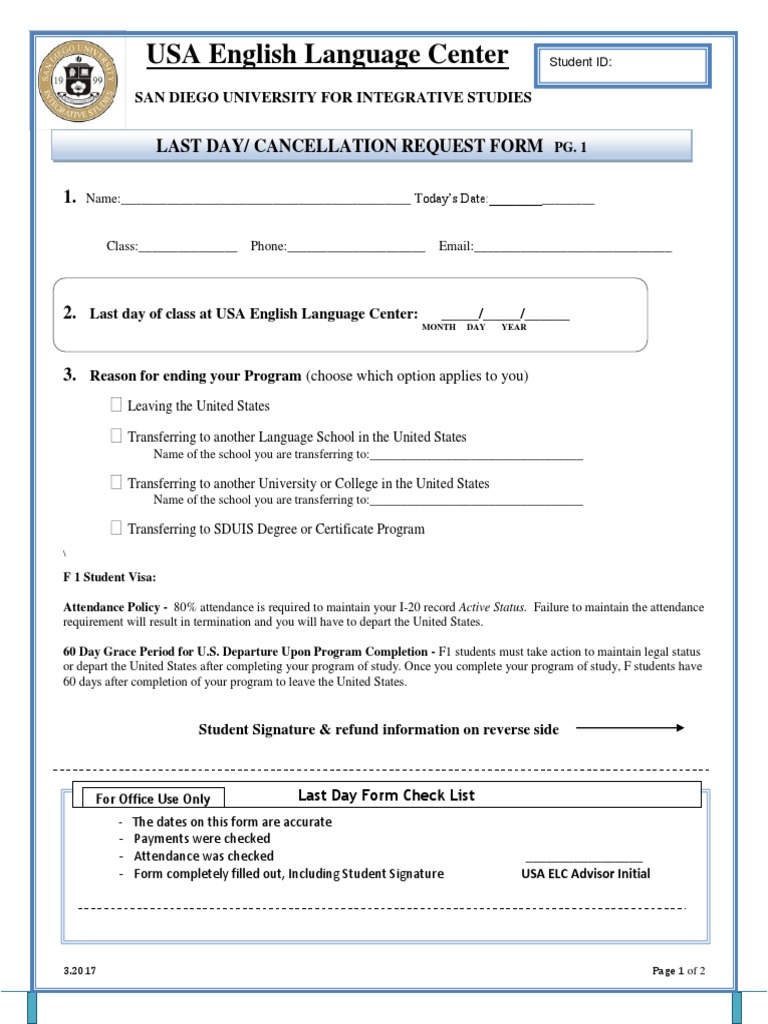 Last Day Request Form 6.2017 | PDF | Business