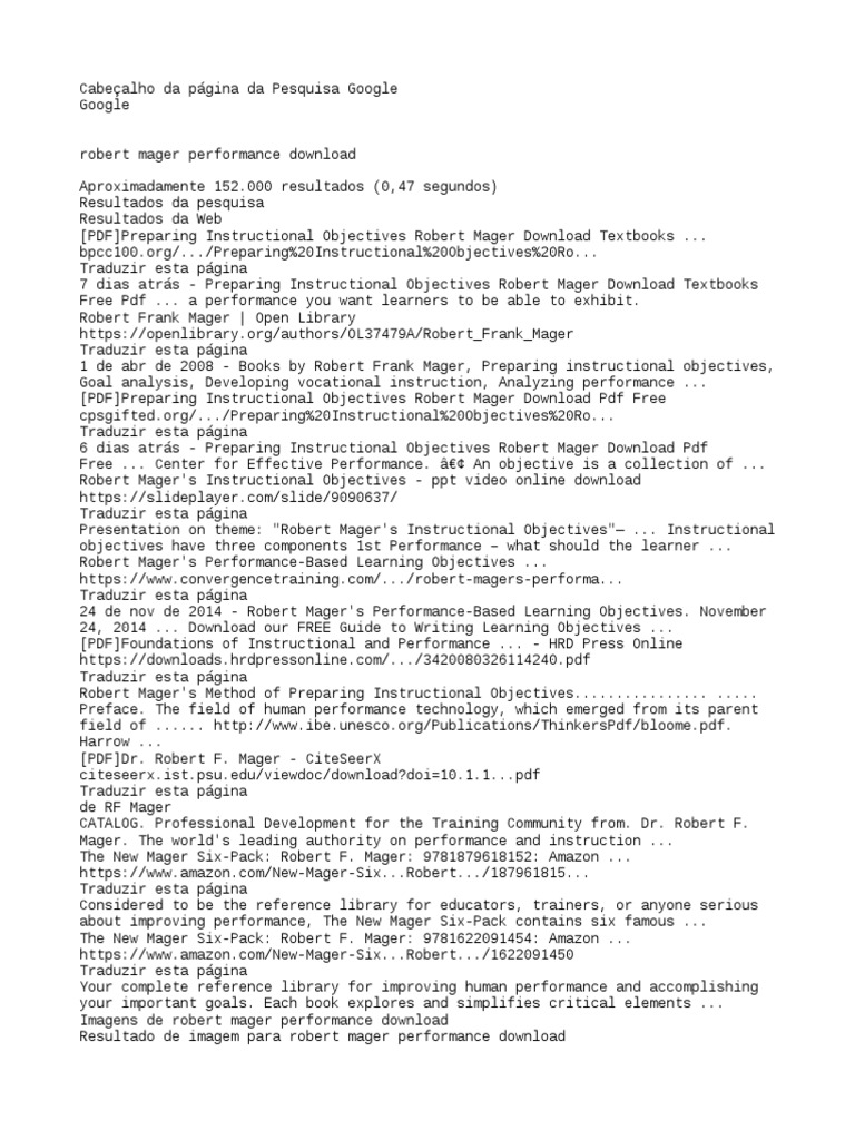 Mager | PDF | Applied Psychology | Cognition