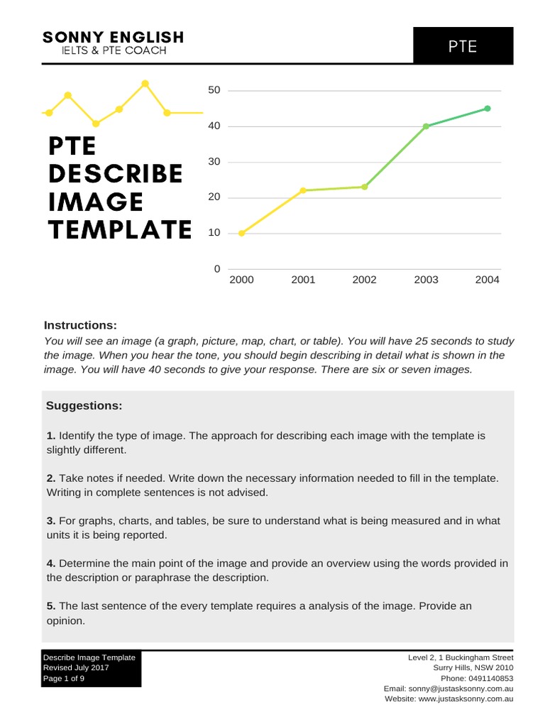 PTE Describe Image Template Guide | PDF | Phrase | International ...