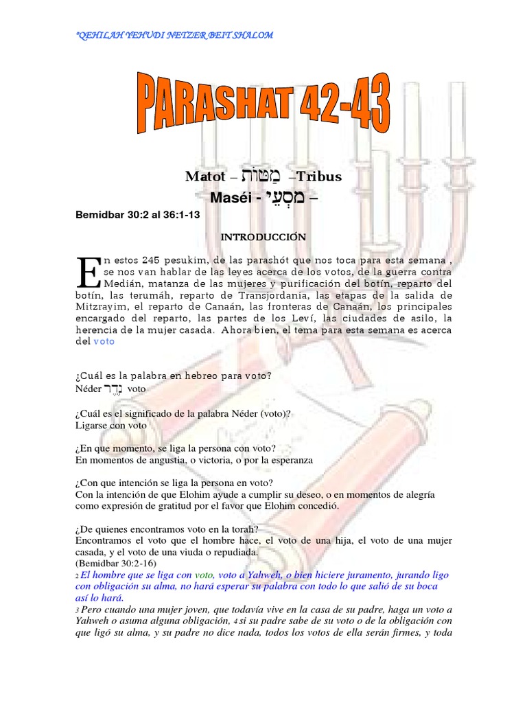 Parashat Matot-Masei # 42-43 Jov 6018 | PDF | Yahvé | Tora