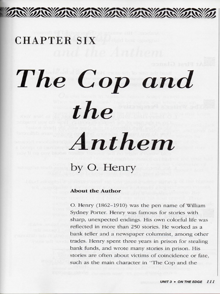 The Cop and The Anthem - Story | PDF