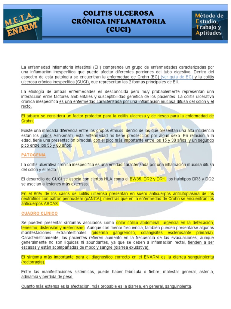 CUCI y Enfermedad de Crohn: Diagnóstico y Tratamiento | PDF | Cáncer ...