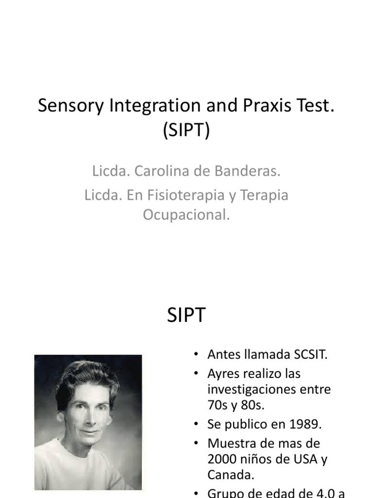 Sensory Integration and Praxis Test | PDF | Percepción | Desorden ...