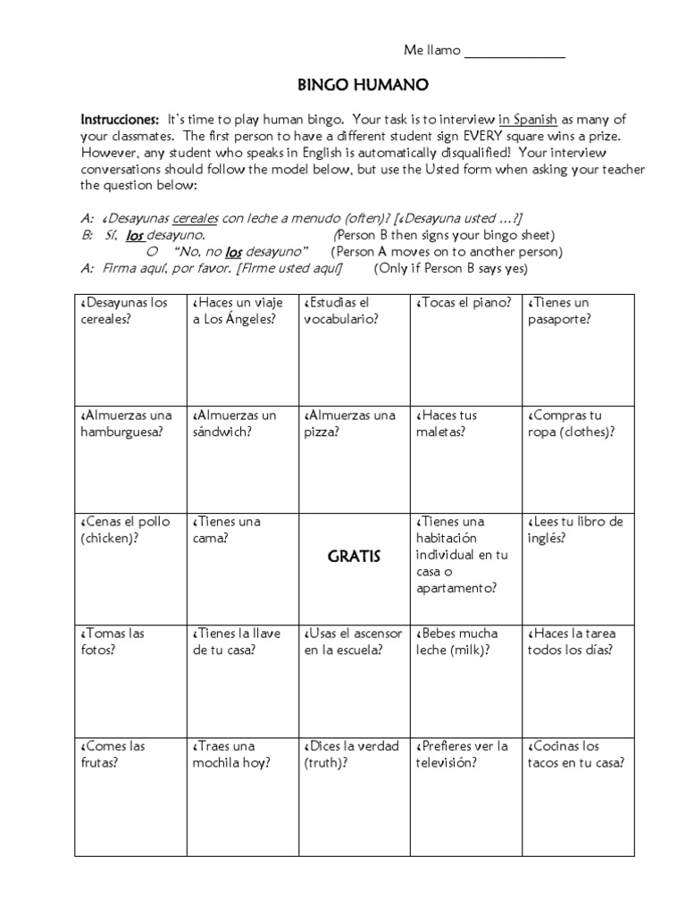 Bingo Humano DOP | PDF