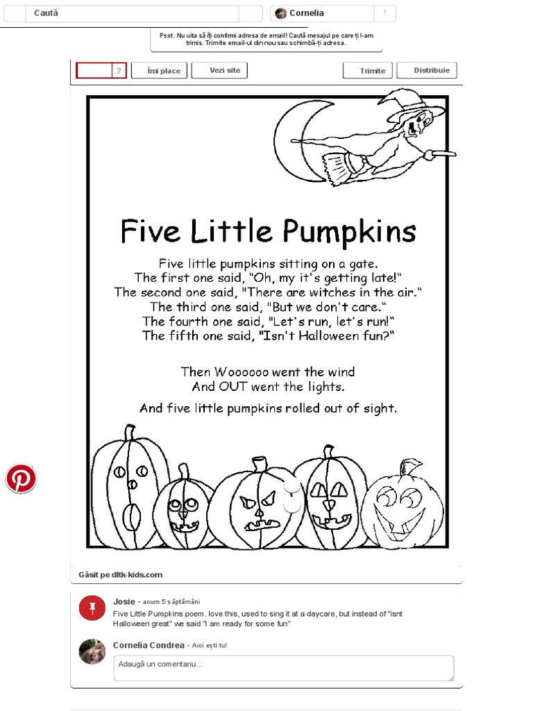 Five Little Pumpkins Poem | PDF