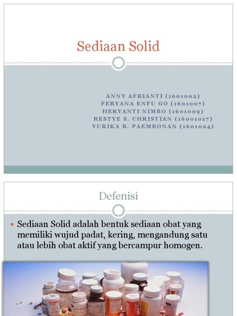 Sediaan Solid | PDF