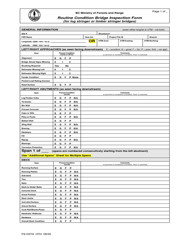MOF Bridge Inspection FS1337A | PDF | Deep Foundation | Civil Engineering