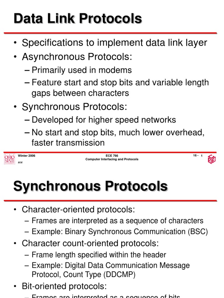 Data Link Protocols | PDF | Networks | Communications Protocols