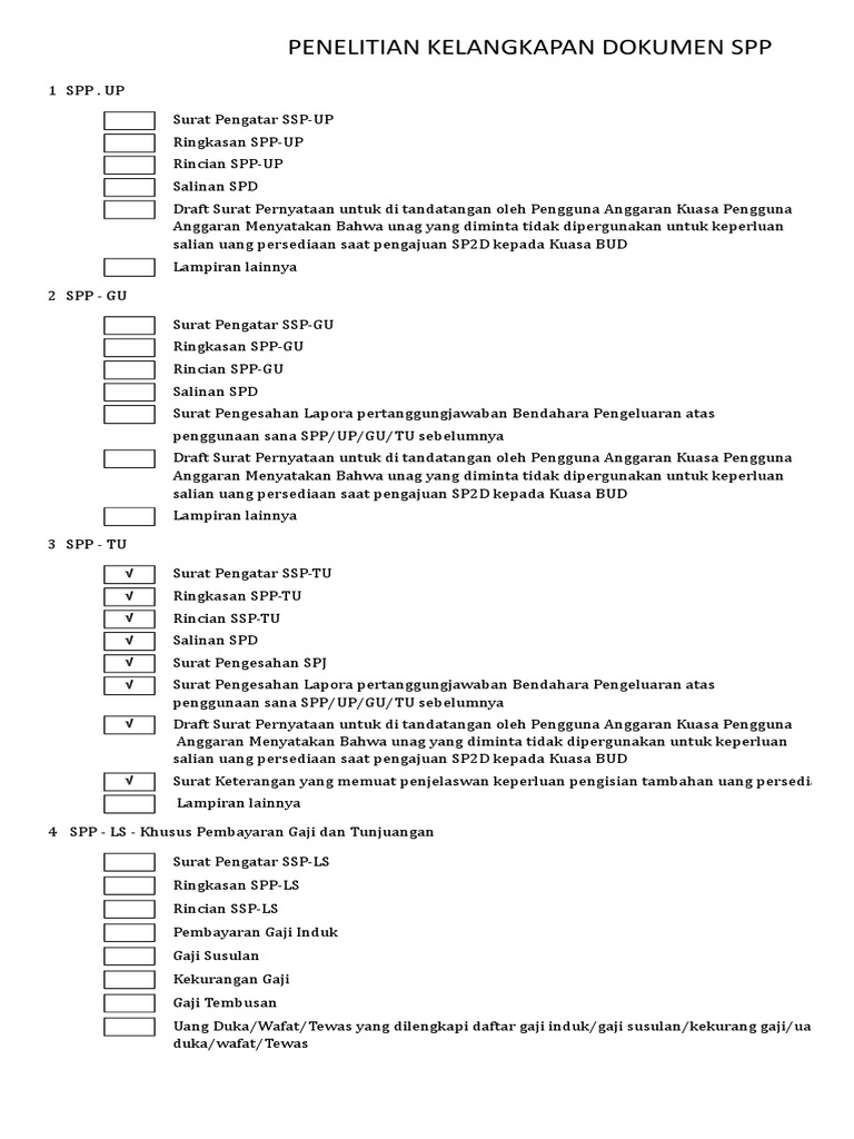 Penelitian Kelengkapan Dokumen SPP | PDF