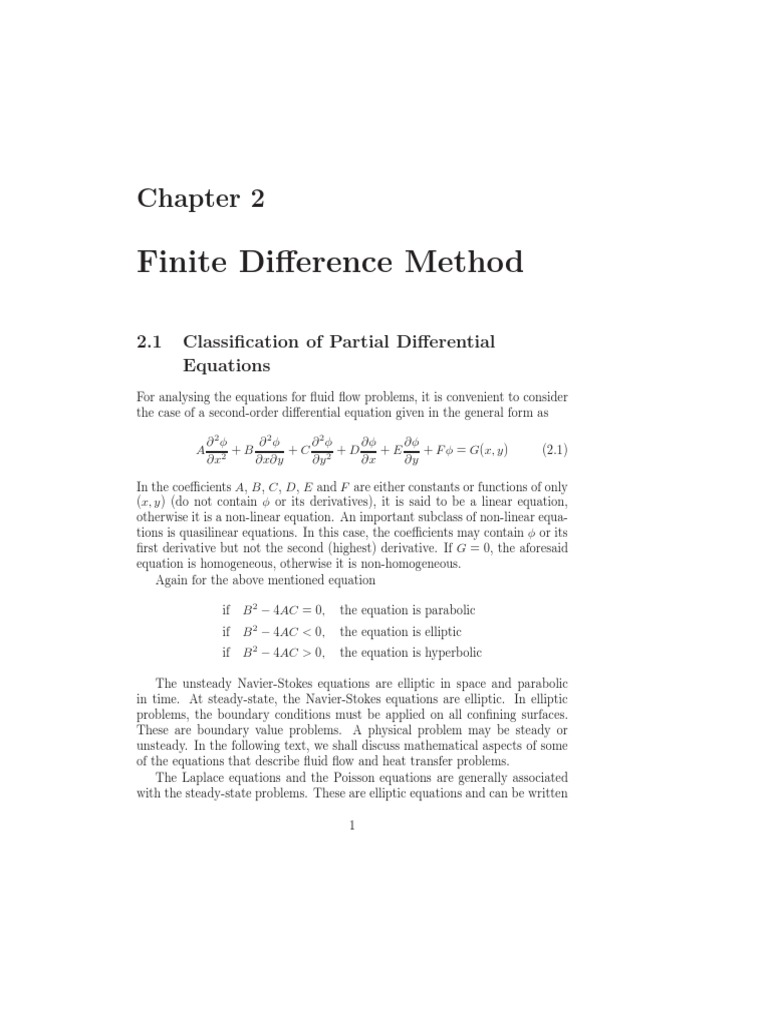 Chap2 - (Finite Difference Method) PDF | PDF | Finite Difference | Partial Differential Equation