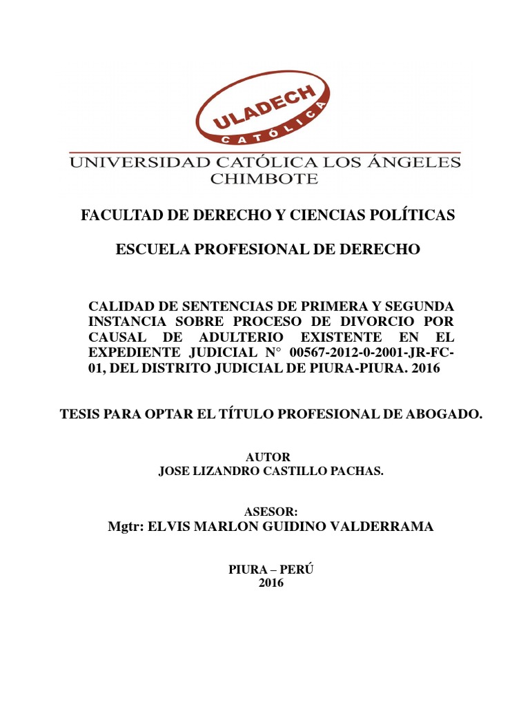 Divorcio Matrimonio Castillo Pachas Jose Lizandro | PDF | Ley procesal ...