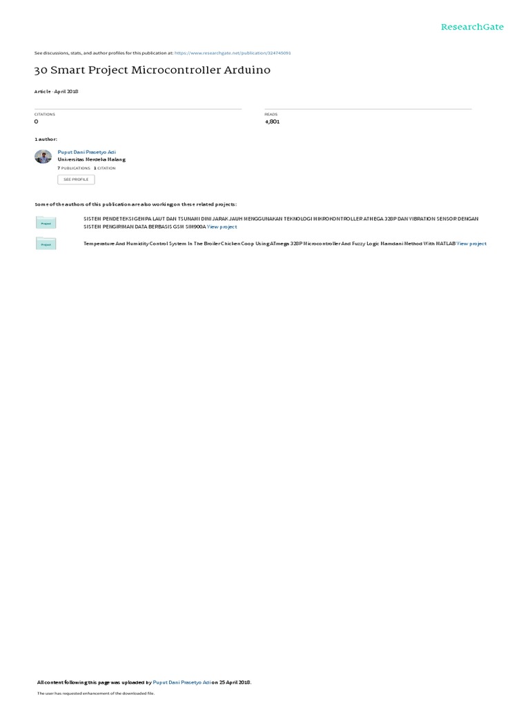 30 Smart Project Microcontroller Arduino | PDF