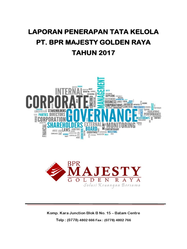 Tata Kelola 2017 - PT BPR Majesty Golden Raya | PDF