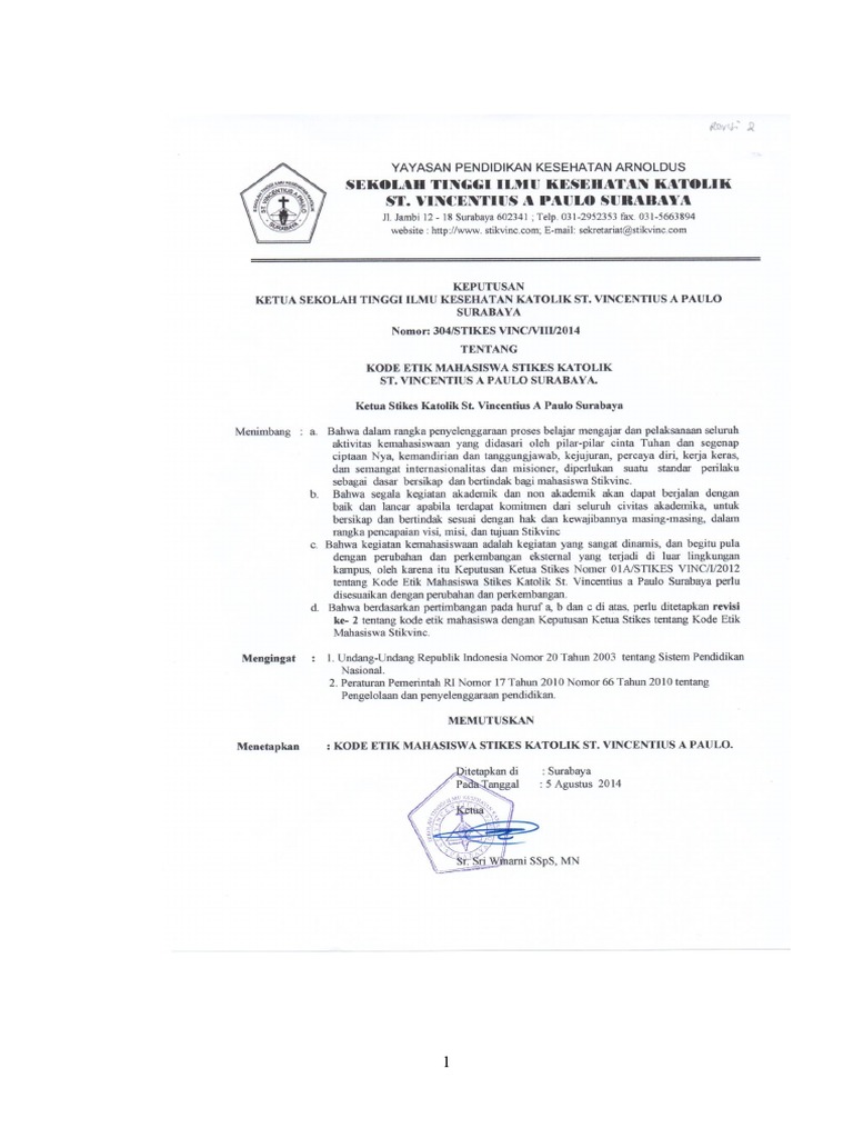 Kode Etik Mahasiswa | PDF