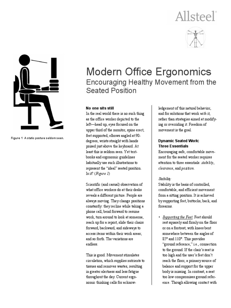 Modern Office Ergonomics: Encouraging Healthy Movement From The Seated ...