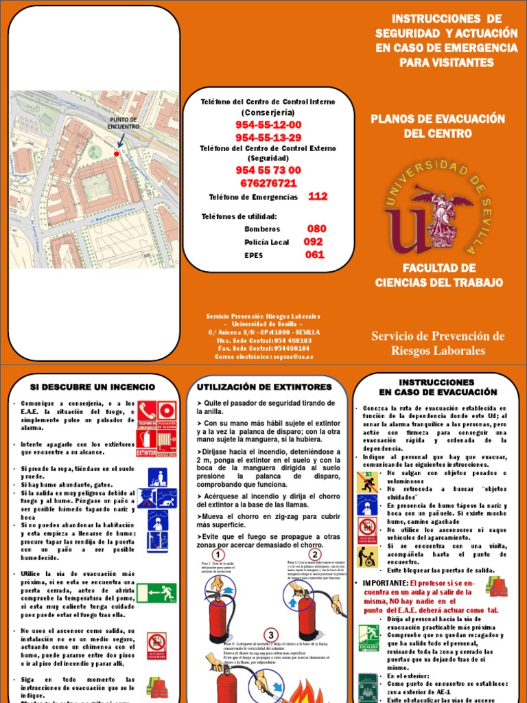 Triptico Instrucciones de Seguridad Visitantes en f Cc Trabajo ...