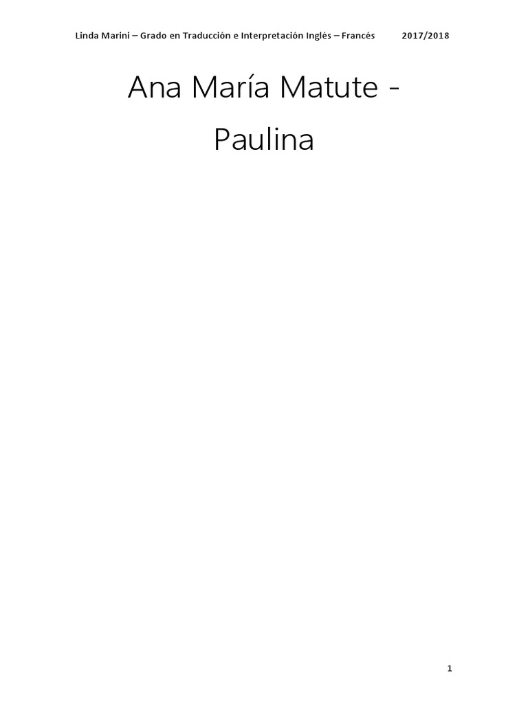 Ana María Matute | PDF