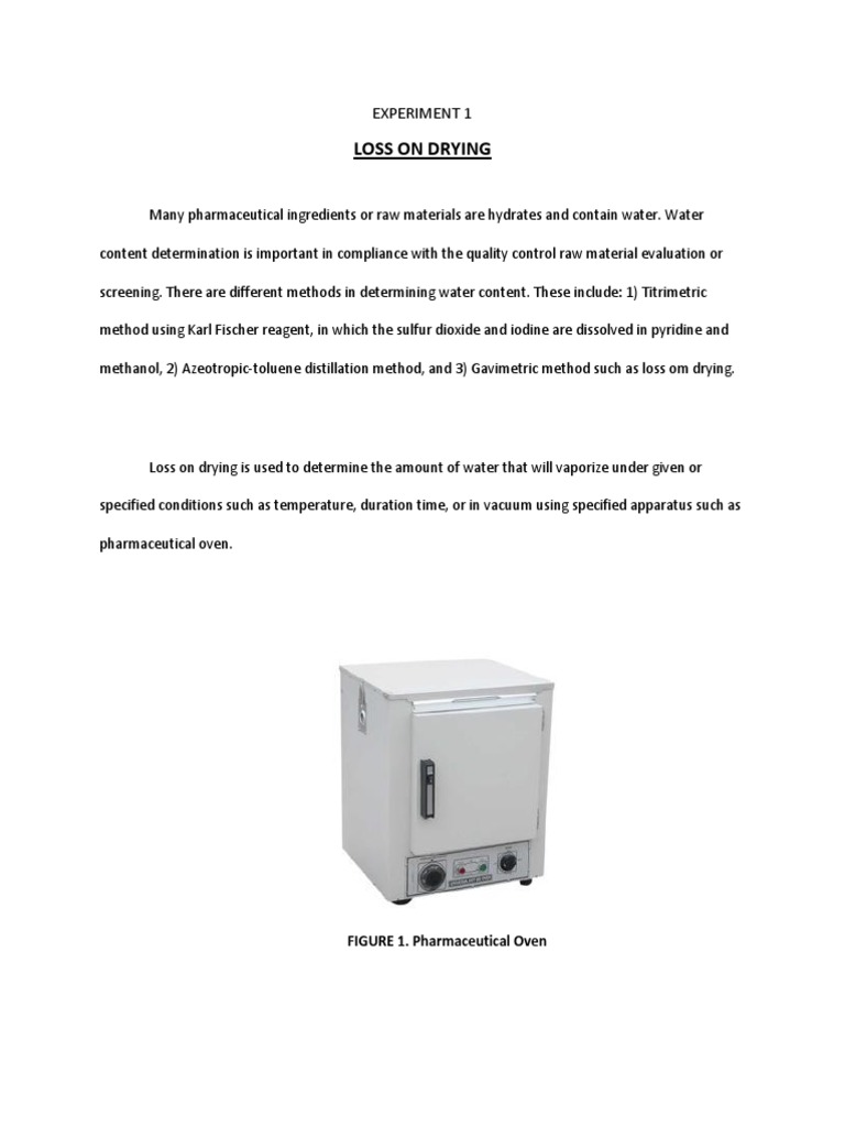 ACTIVITY-1 Loss on Drying | Chemistry | Physical Sciences