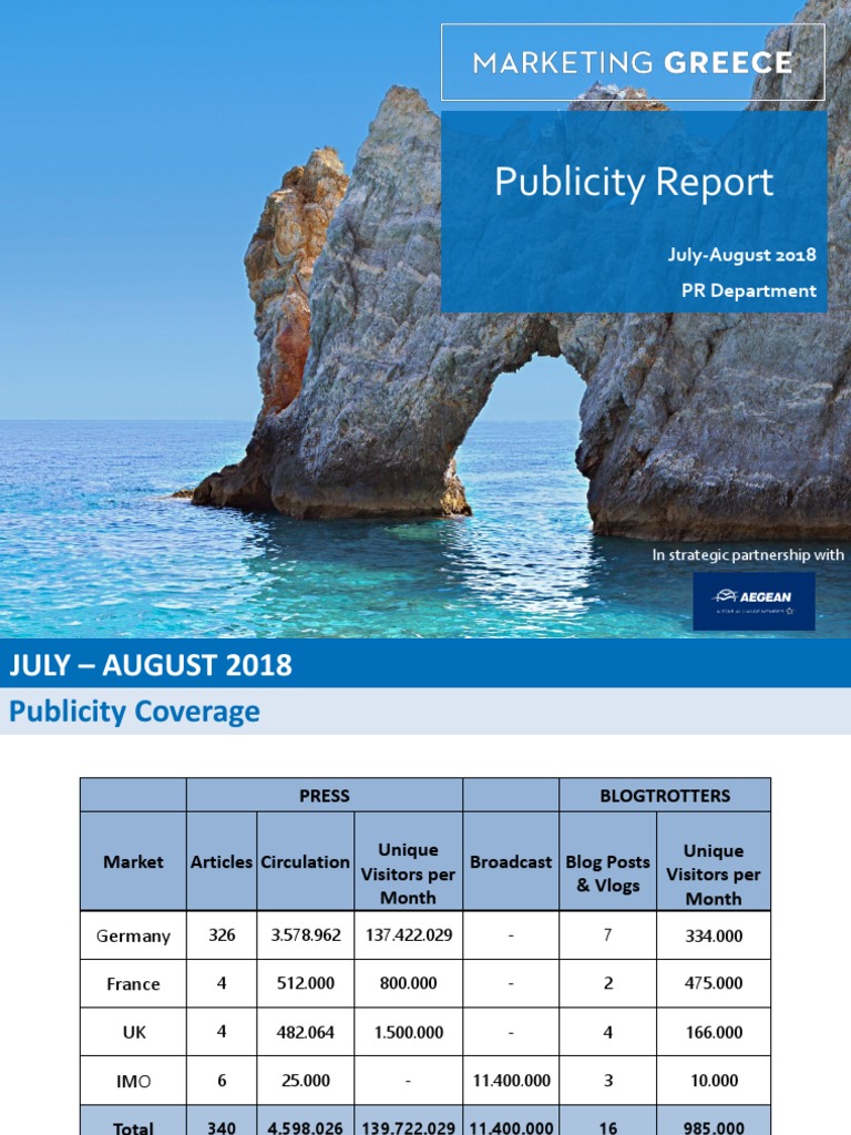 PR-Publicity Report July August 2018 | PDF