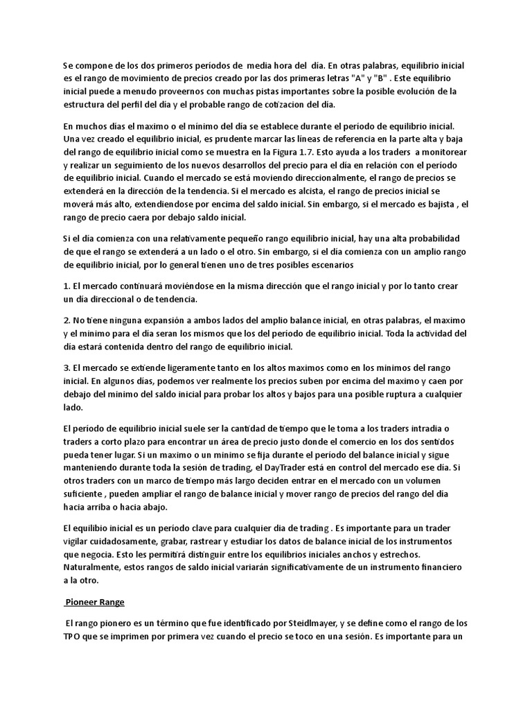 Market Profile Español | PDF | Bajo | Precios