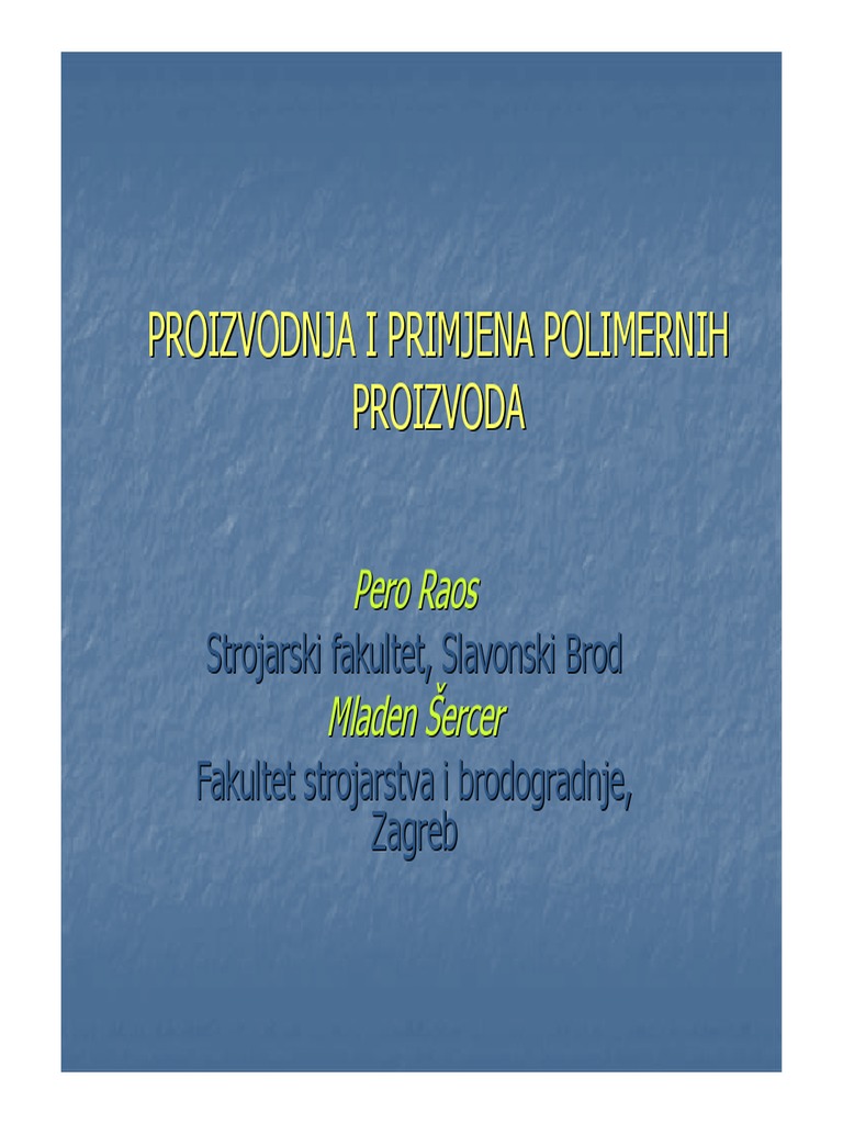 Prerada Polimera FSB | PDF