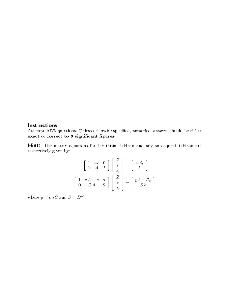 Big-M Simplex Method Optimization Guide | PDF | Mathematics Of Computing | Algorithms