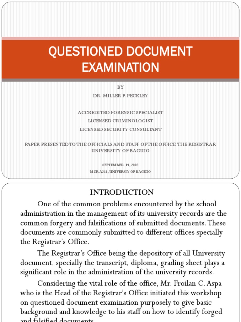 Questioned Document Examination | PDF | Notary Public | Writing