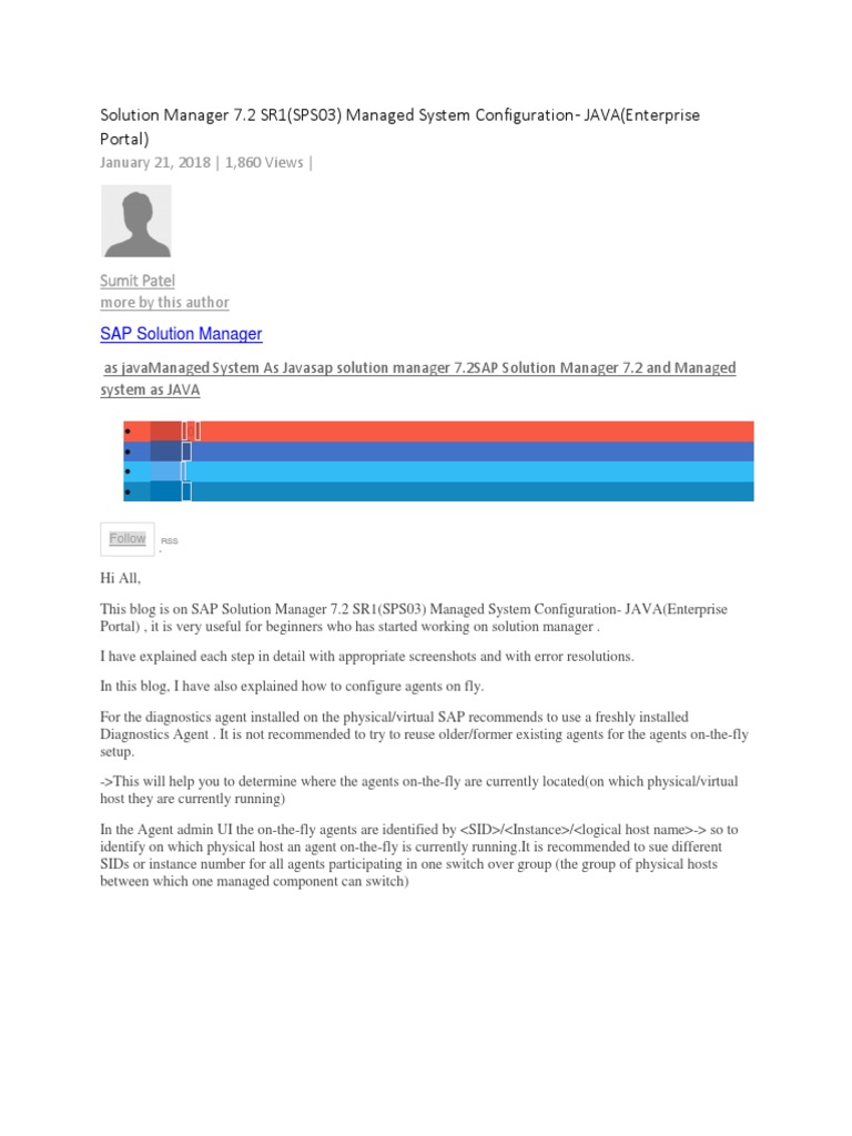 Solution Manager 7.2 SR1 (SPS03) Managed System Configuration - JAVA ...