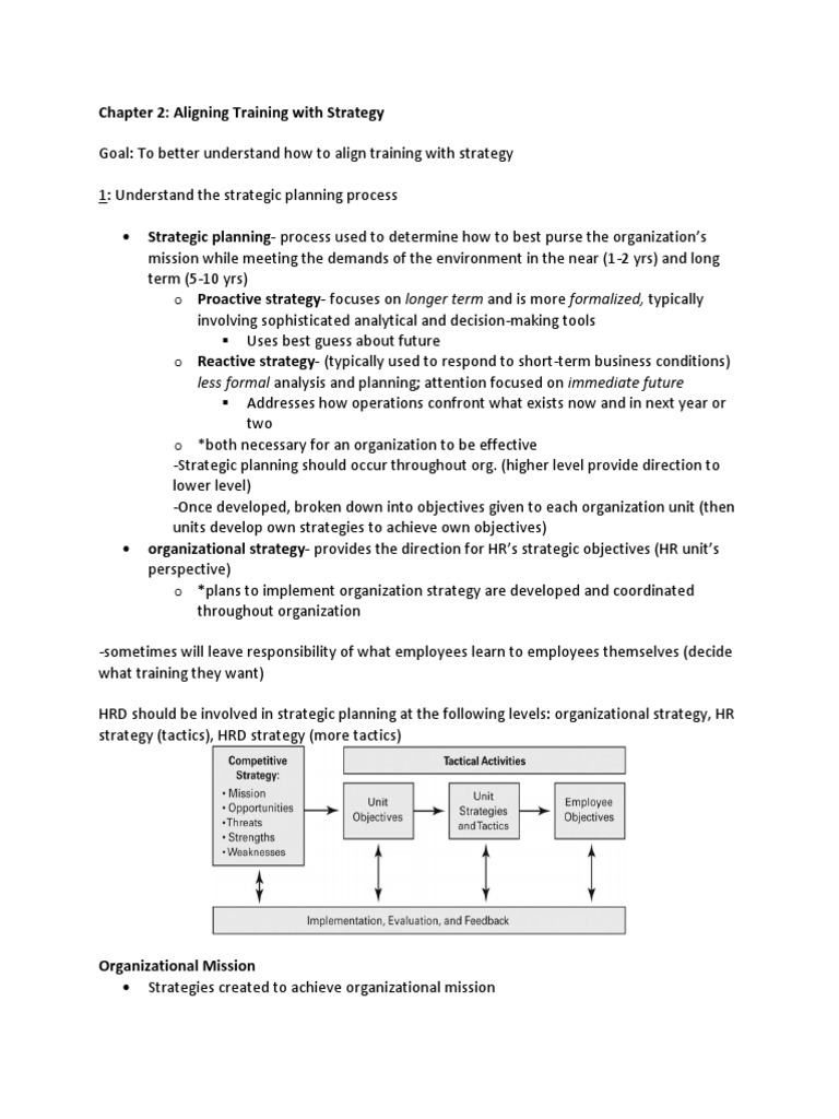 Chapter 2: Aligning Training With Strategy: Less Formal Analysis and ...