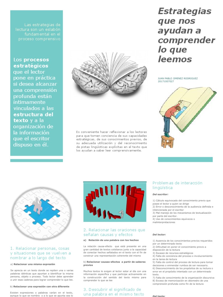Folleto Estrategias de Lectura | PDF | Lectura (proceso) | Información