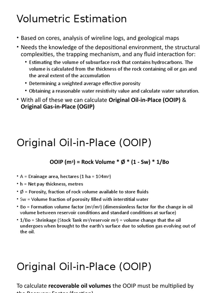 Ooip Ogip | PDF | Petroleum Reservoir | Petroleum