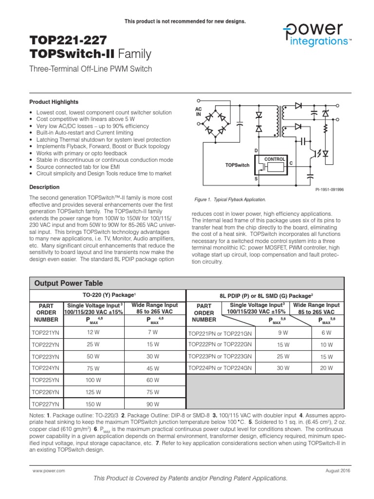 PWM Top221-227 | PDF | Mosfet | Field Effect Transistor