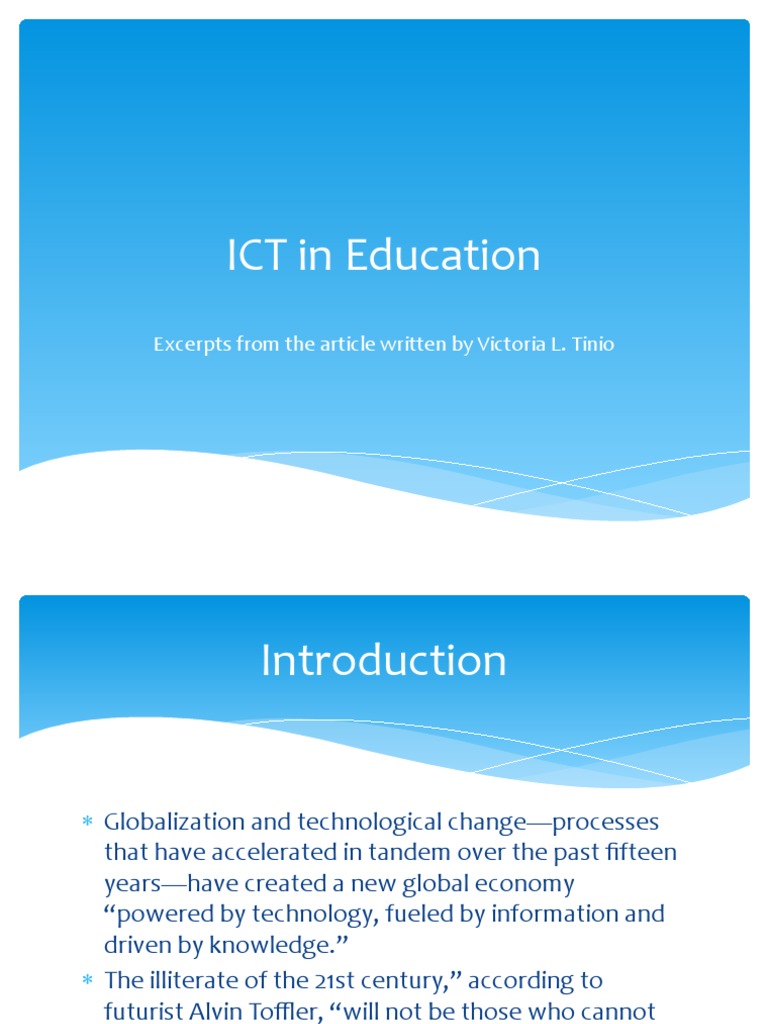 ICT in Education | PDF | Information And Communications Technology ...