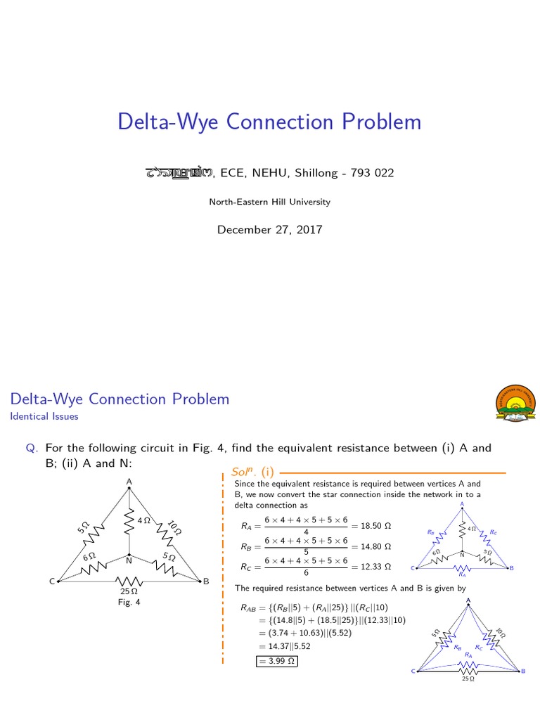 Delta Wye Problem | PDF | Graph Theory | Electronic Circuits