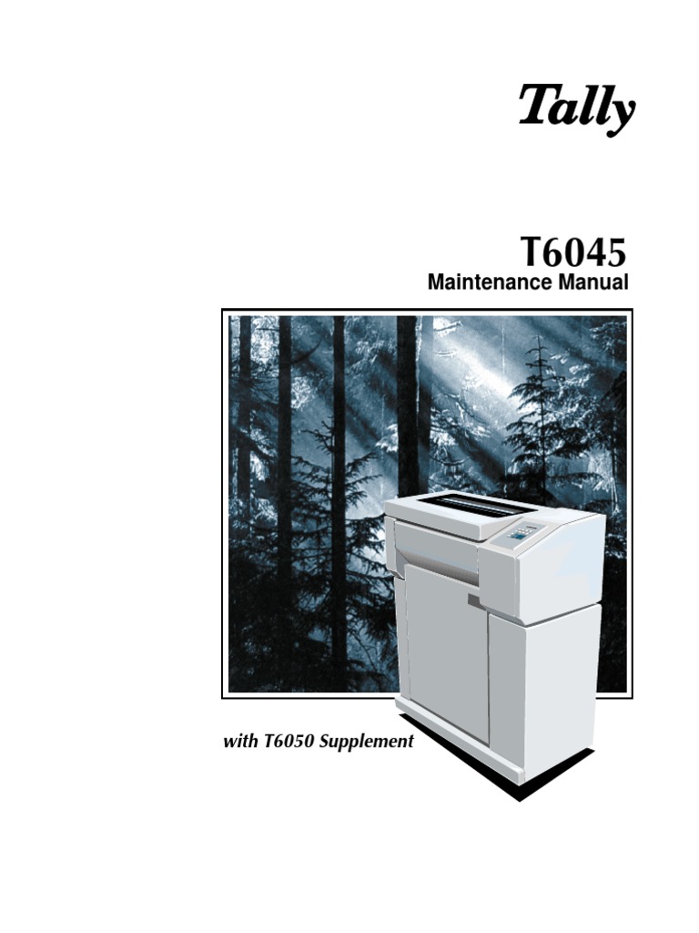 Tally Dot Matrix Printer T6045 and 6050 Supplement Parts and Service ...