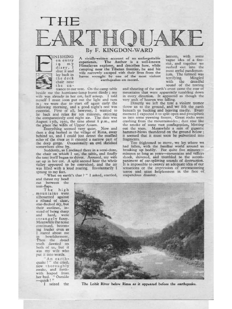 1950 Assam-Tibet Earthquake Overview | PDF