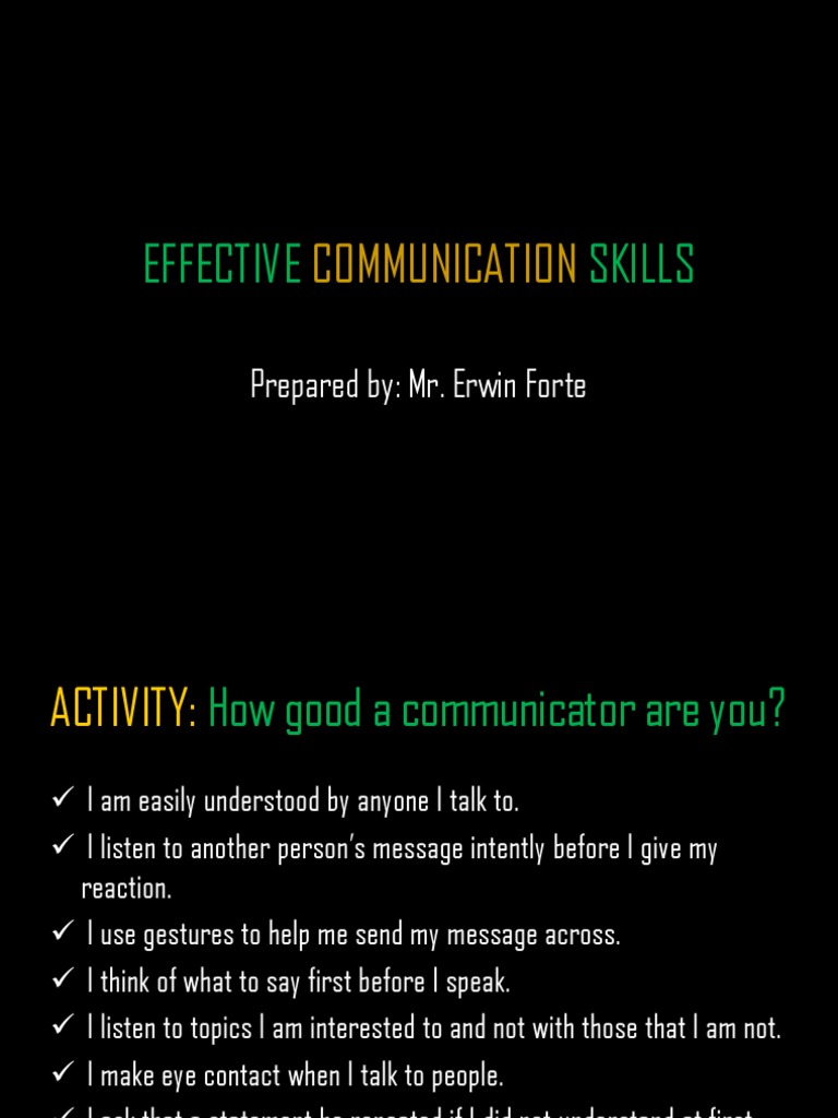 Effective Skills: Communication | PDF | Semantics | Anger