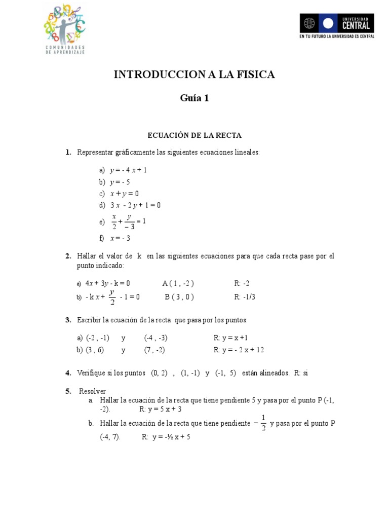 Guia 1 Introduccion A La Fisica | PDF | Triángulo | Geometría