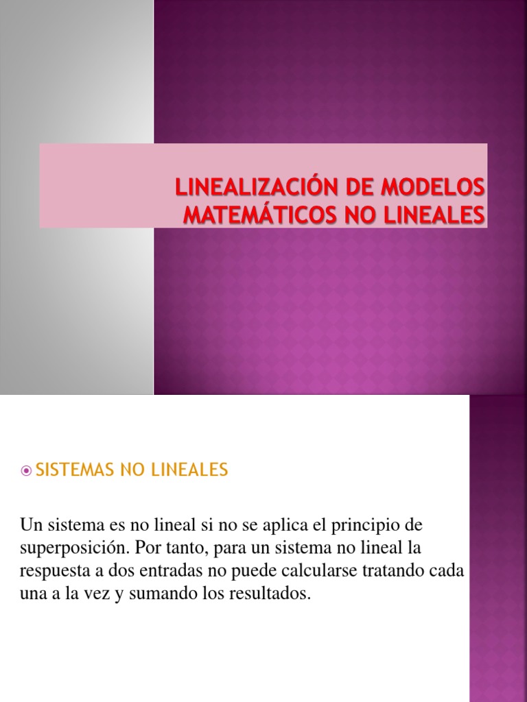 Linealización de Modelos Matemáticos No Lineales | Descargar gratis PDF ...