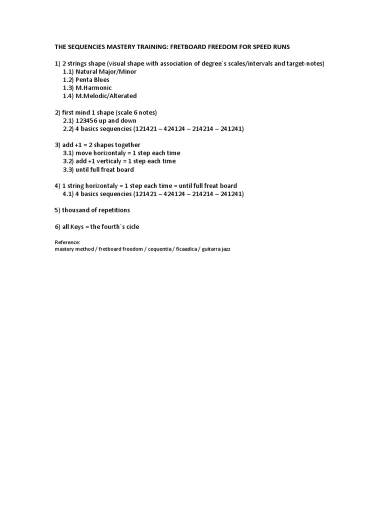 Sequencies Mastery Training For Speed Runs | PDF | Art