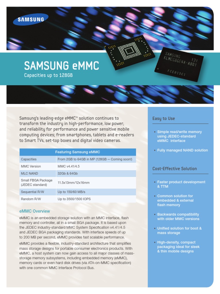 EMMC Product Overview | PDF | Flash Memory | Areas Of Computer Science