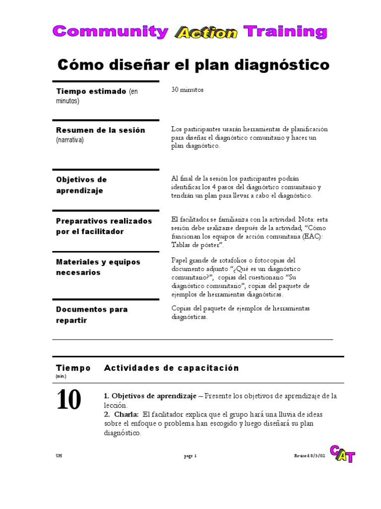 Como Elaborar Plan Diagnostico | PDF | Cuestionario | Cognición