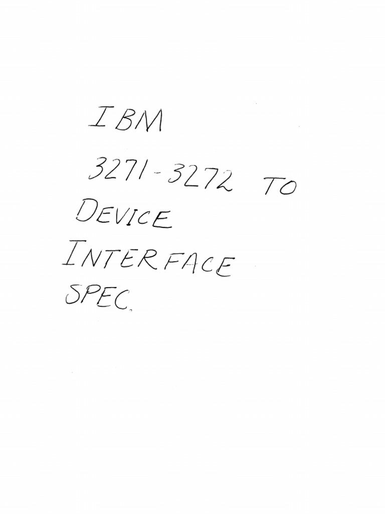 IBM 3271-3272 To Device Interface Spec May74 | PDF | Coaxial Cable ...