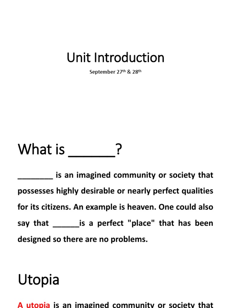 Dystopian Unit Intro | PDF
