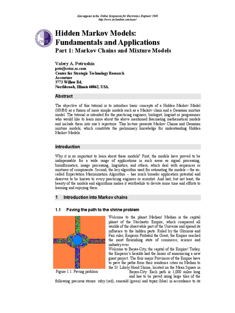 HMM Tutorial Part 1 | PDF | Markov Chain | Stochastic Process