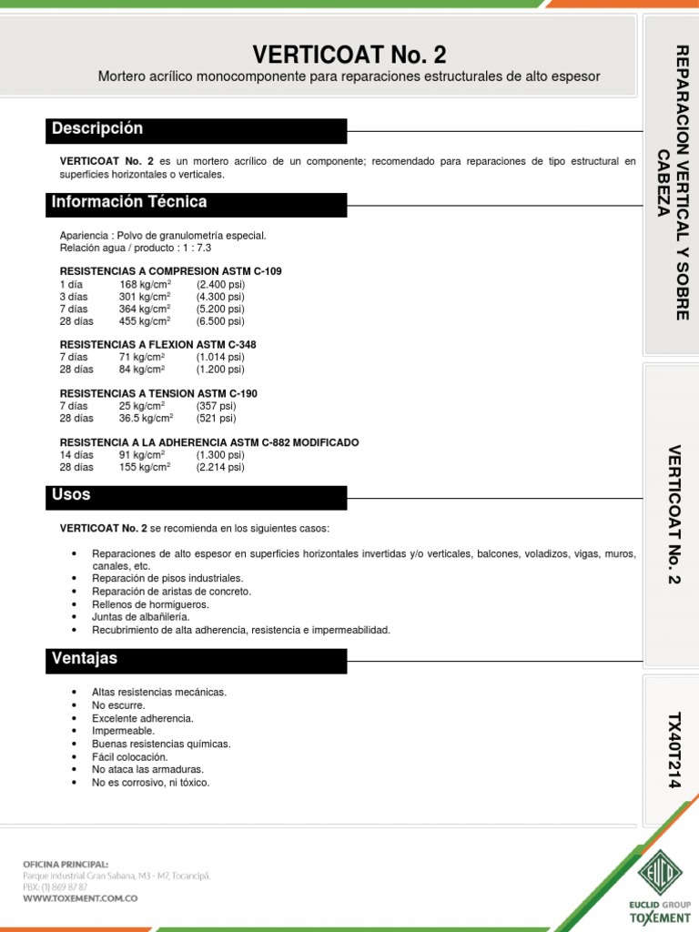 Verticoat No 2 PDF | PDF | Hormigón | Acero