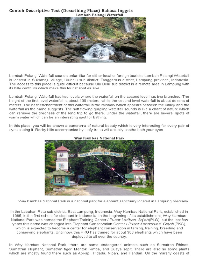 Contoh Descriptive Text Particular Place | PDF